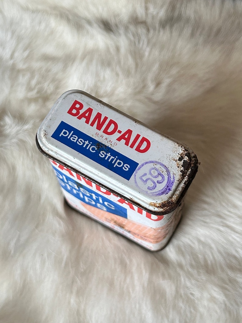 Lot of 4 Band Aid Tin Boxes Hinged Lid Bandages Johnson and Johnson ...