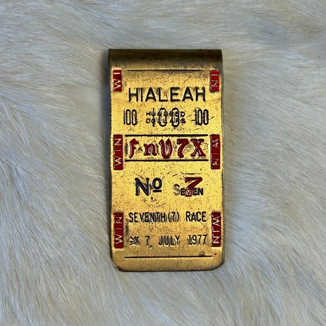 Hialeah Park 100 Money Clip No 7 Seventh Race Win 7 July 1977 Fnv7x - Etsy