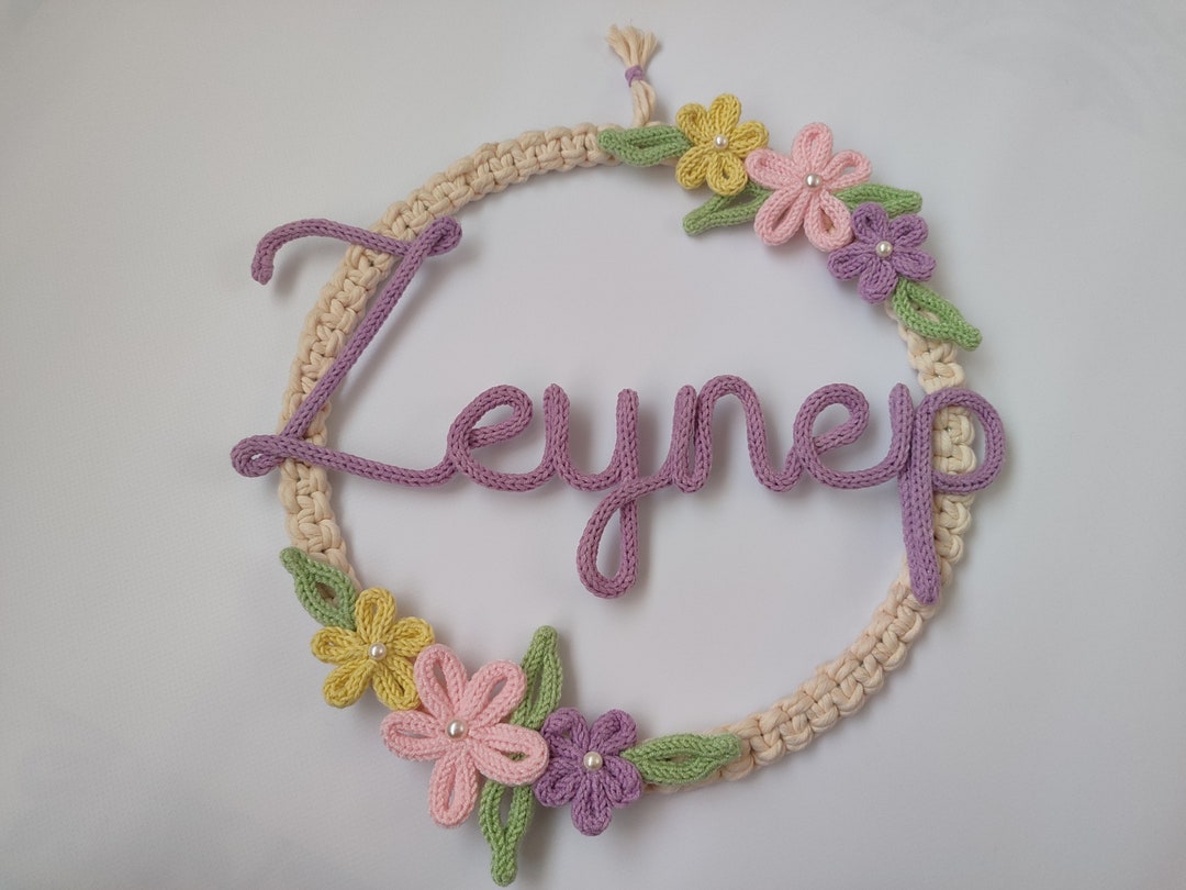 Personalized Macramé and Tricotin Name for Nursery, Baby Room ...