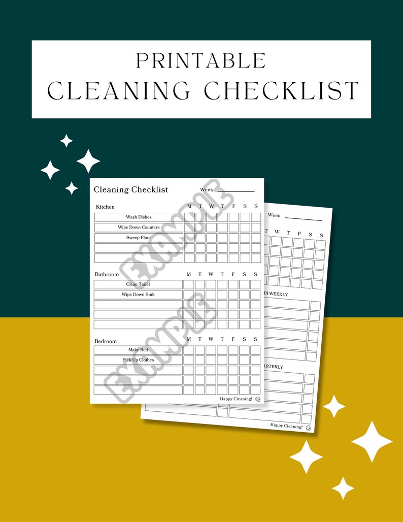 Printable Cleaning Checklist - Etsy