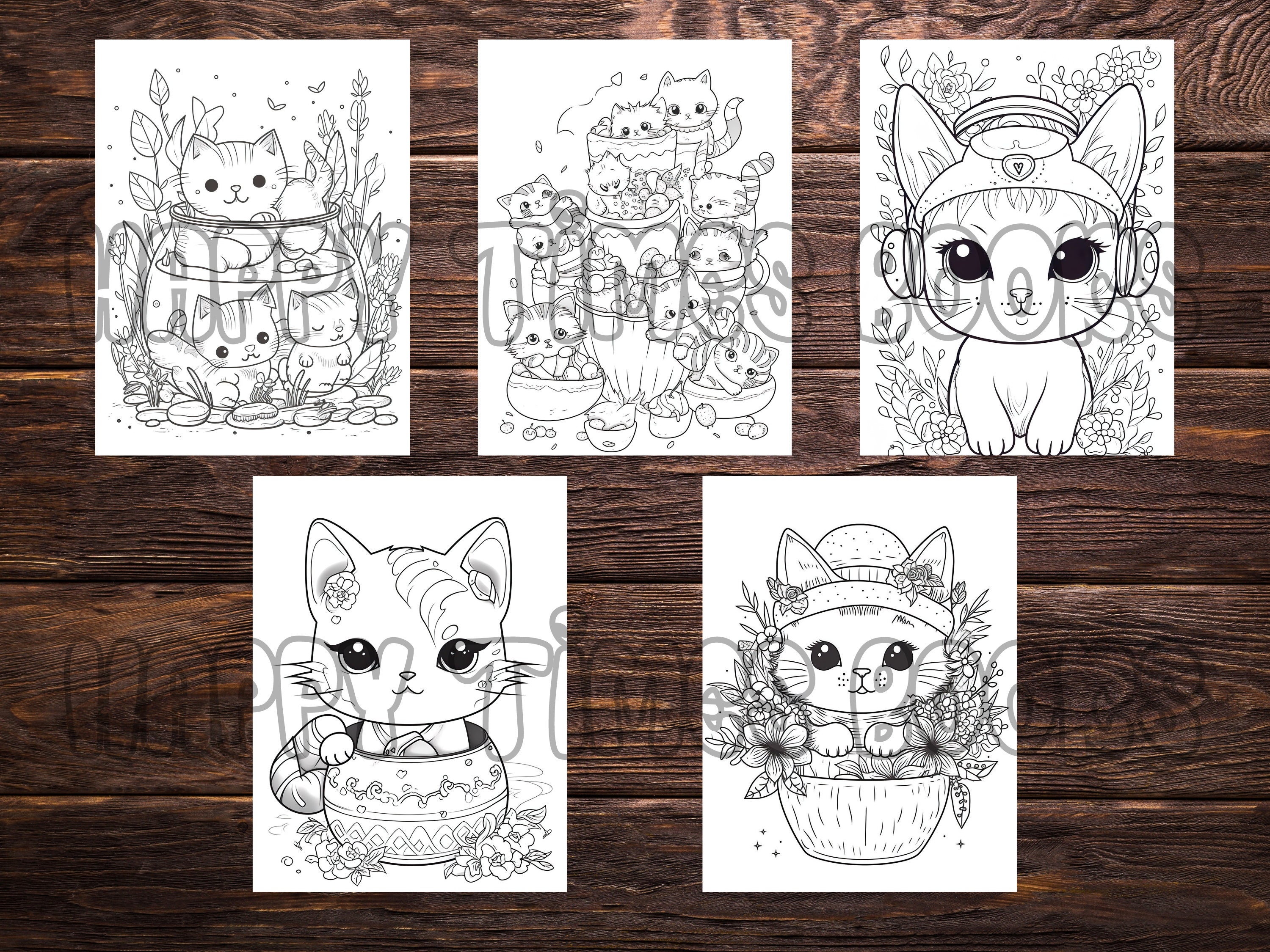 Cute Cats Coloring Book Volume 4 - Etsy