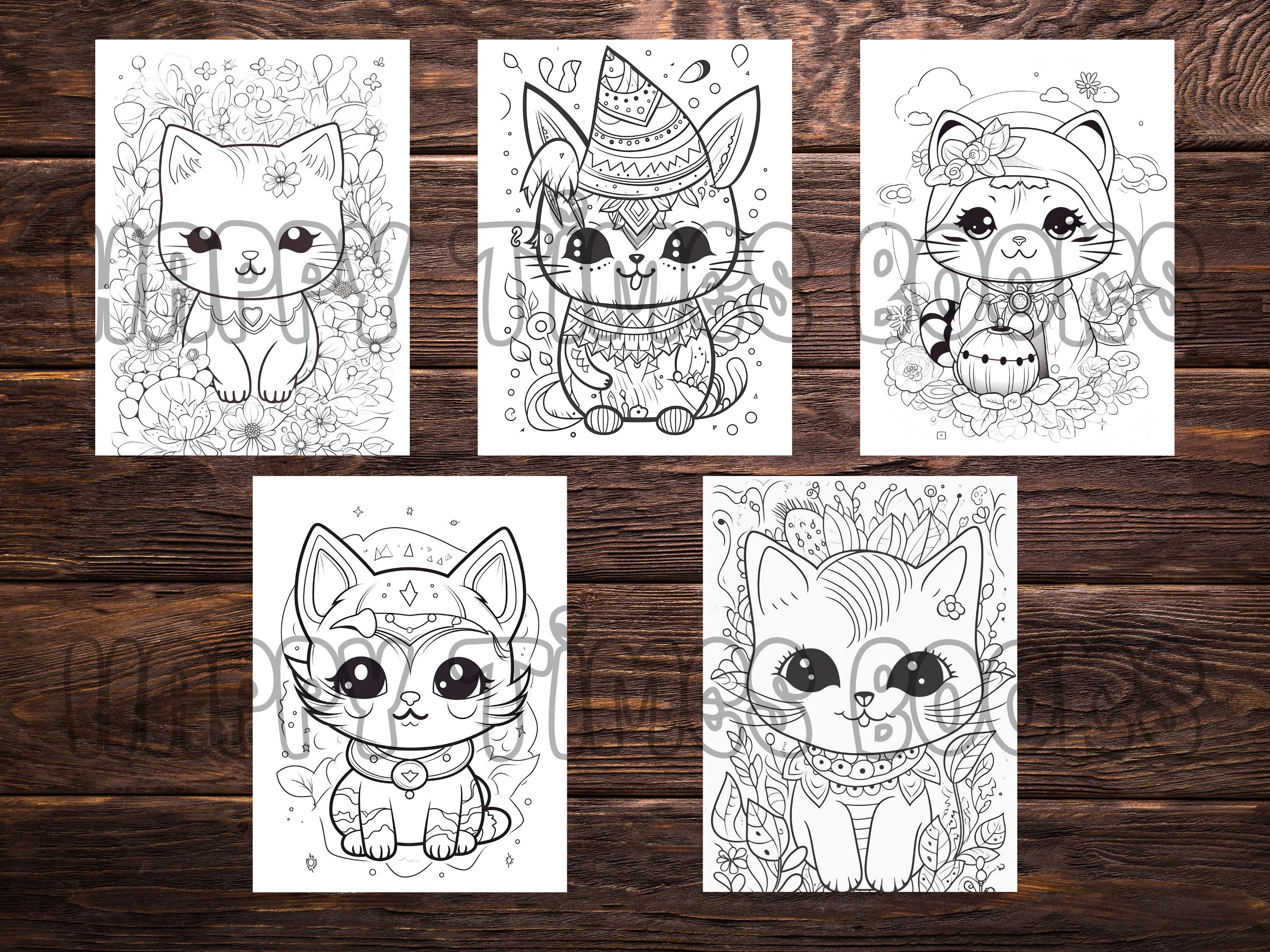 Cute Cats Coloring Book Volume 4 - Etsy