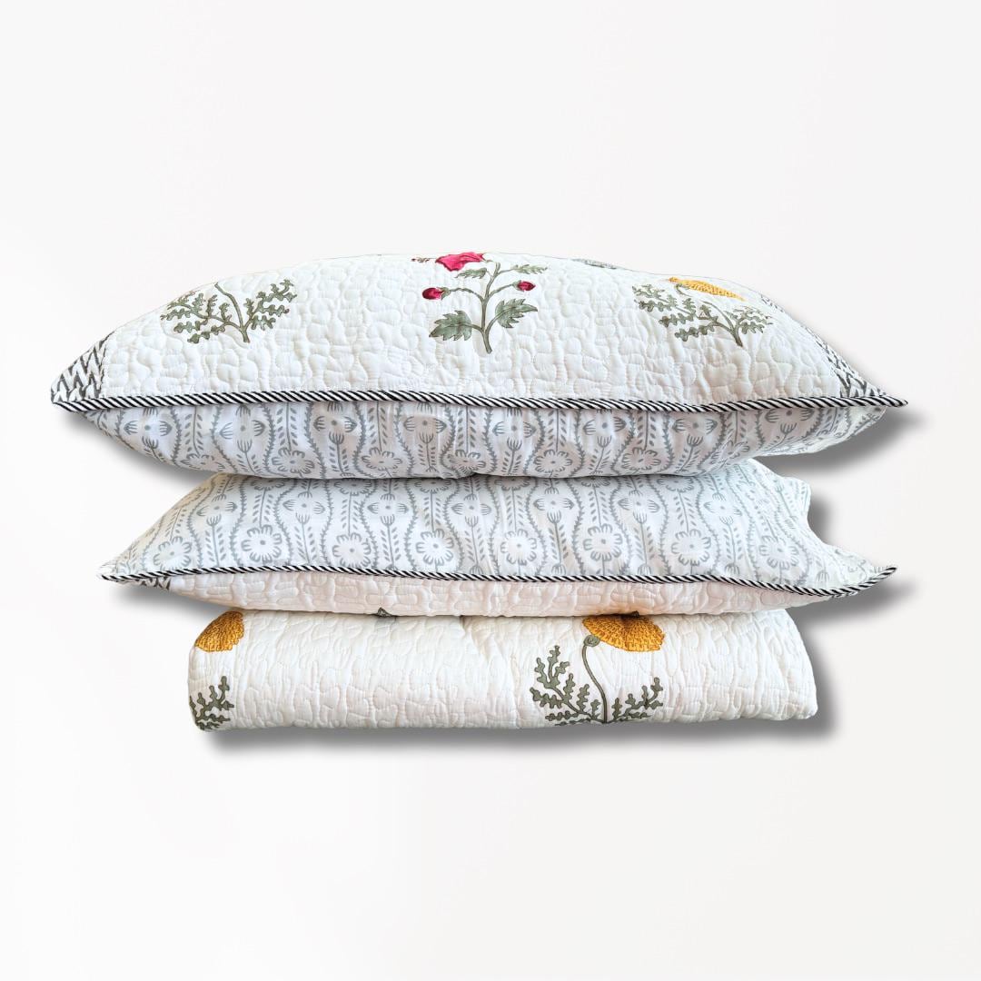 Marigold King Cotton Quilt With 2 Shams - Etsy