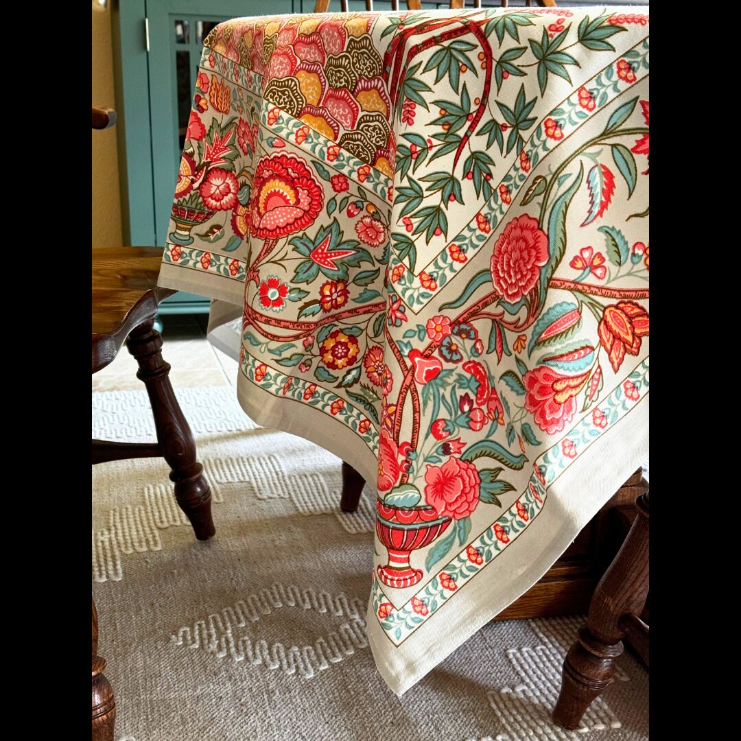 Tree of Life Tablecloth Red - Etsy