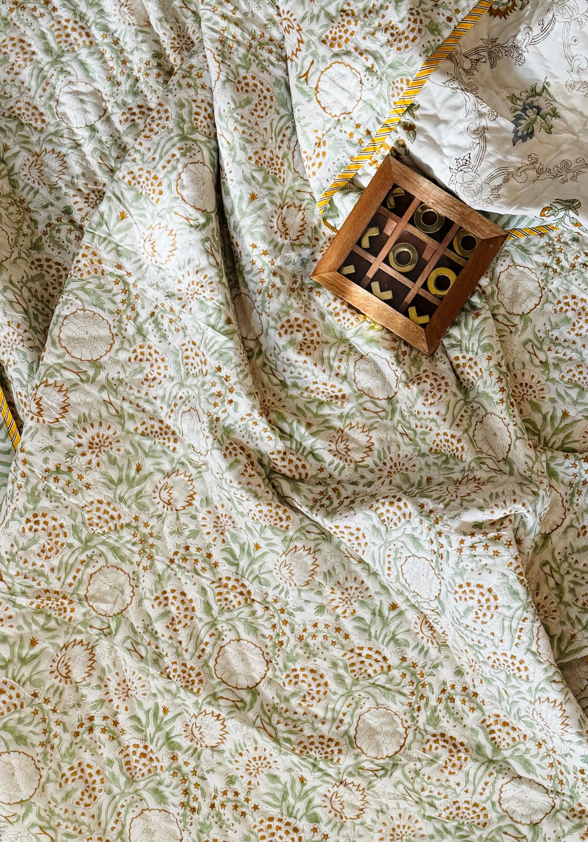 Cotton Comforter Handmade | Block Print Comforter | Boho Bedding Set ...