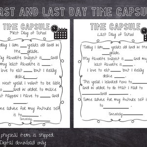 Back to School, Time Capsule, Student Activity, Teacher Printable, Pdf ...
