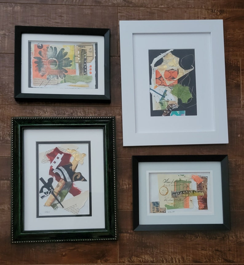 Framed Vintage Collage Art,handmade, 3D Abstract Mixed Media Collage ...