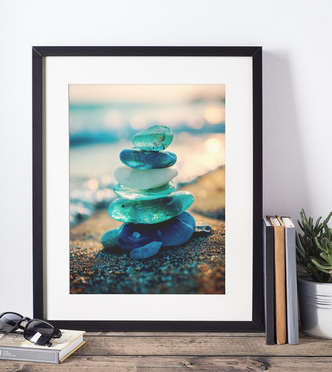 Sea Glass Sunset Print: Coastal Beach House Decor (digital Download) - Etsy