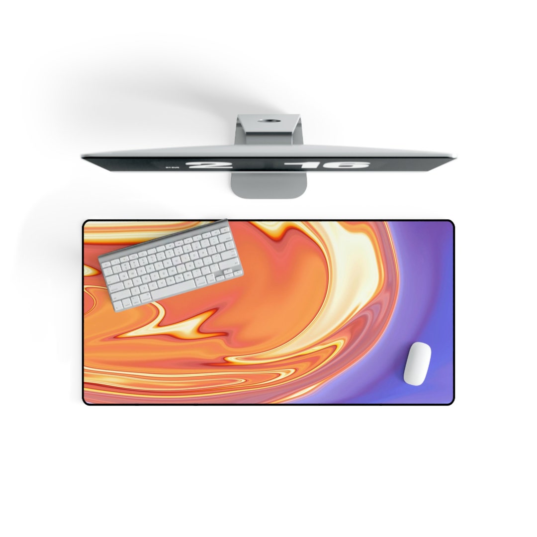 Vibrant Orange and Purple Liquid Mouse Pad: Unique and Stylish Desk ...