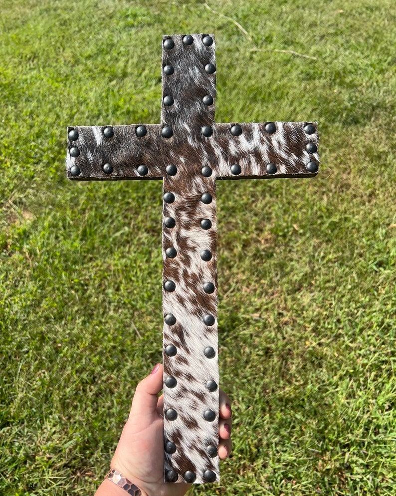 18custom Handmade Rustic Western Cowhide Cross Home Decor Wall ...