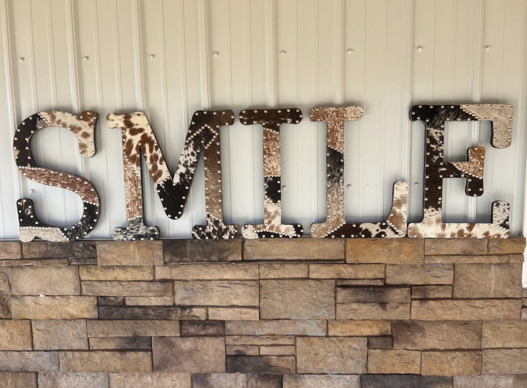 18custom Handmade Rustic Western Cowhide Letters Home Decor Wall ...
