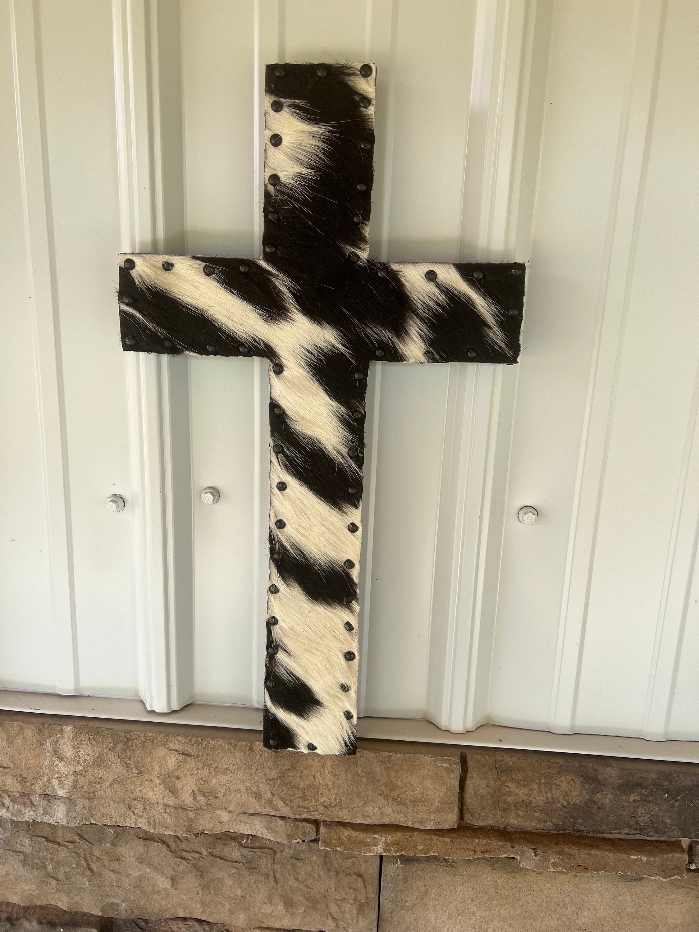 18custom Handmade Rustic Western Cowhide Cross Home Decor Wall ...