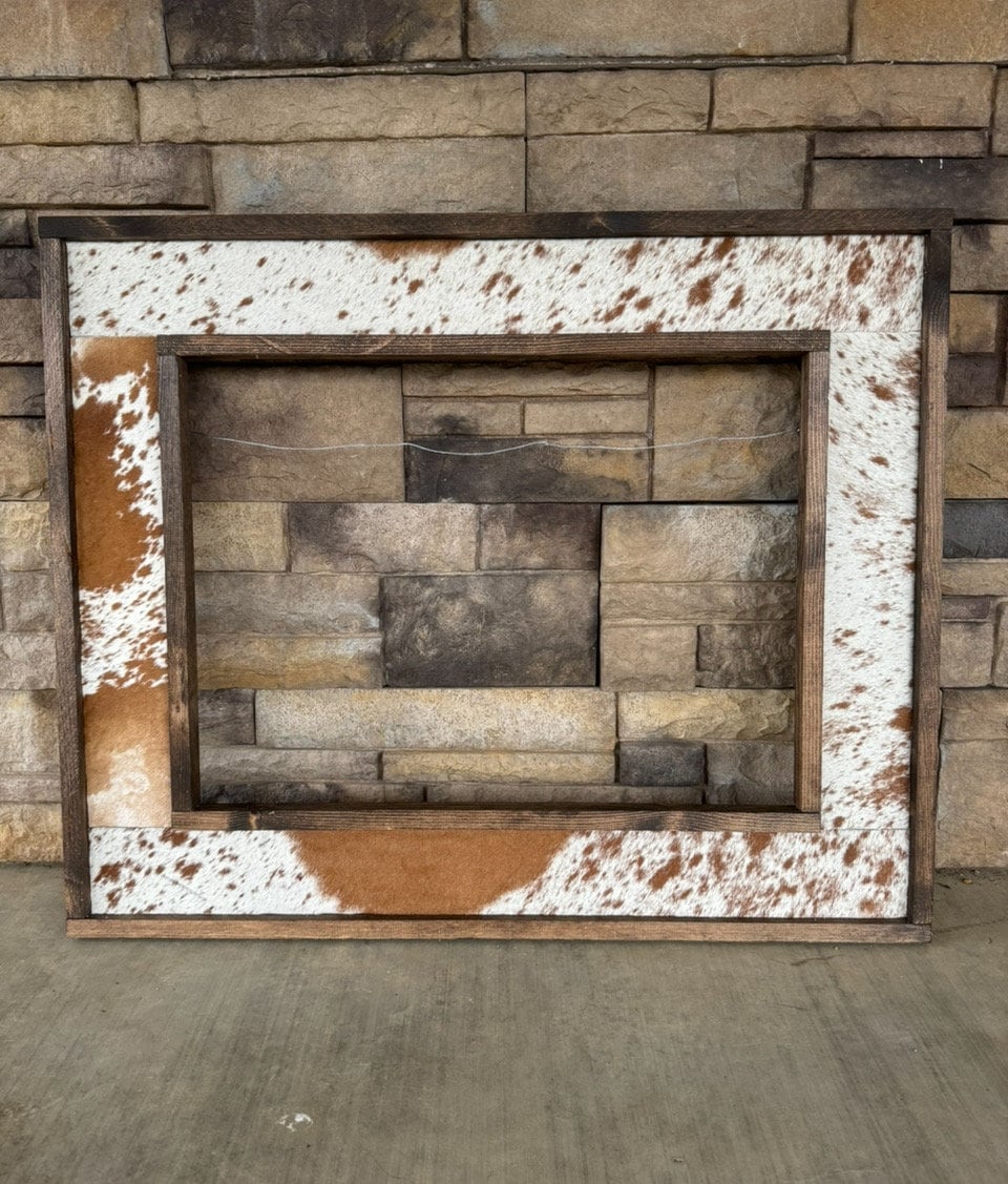 Custom Cowhide Picture Frame Rustic Western Unique Farmhouse Cow Hide ...