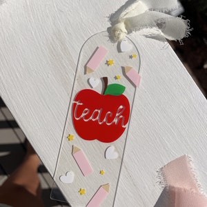 Teacher Bookmark Red Apple Bookmark Cute Bookmark for Teachers Teacher ...