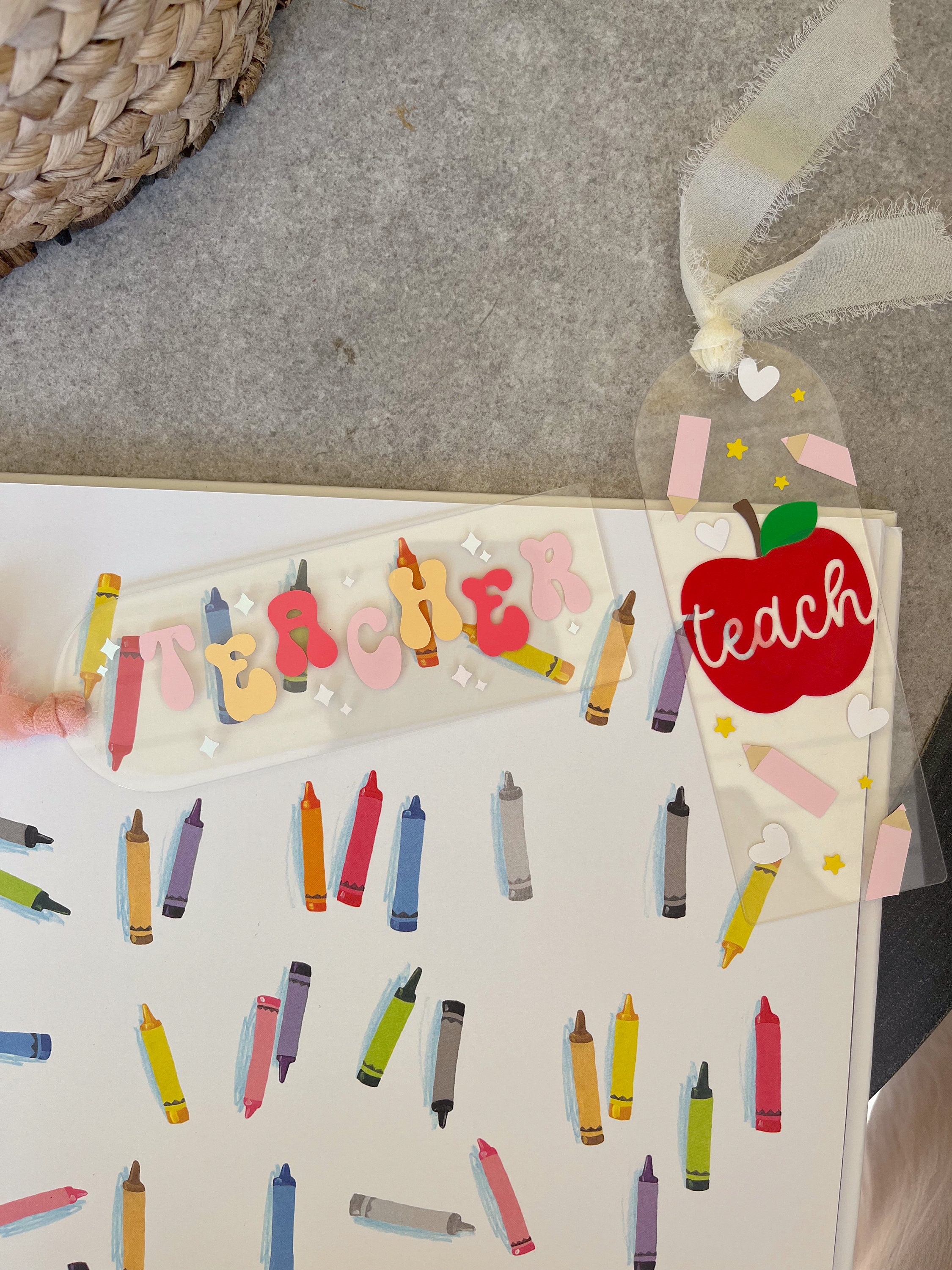 Teacher Bookmark Red Apple Bookmark Cute Bookmark for Teachers Teacher ...