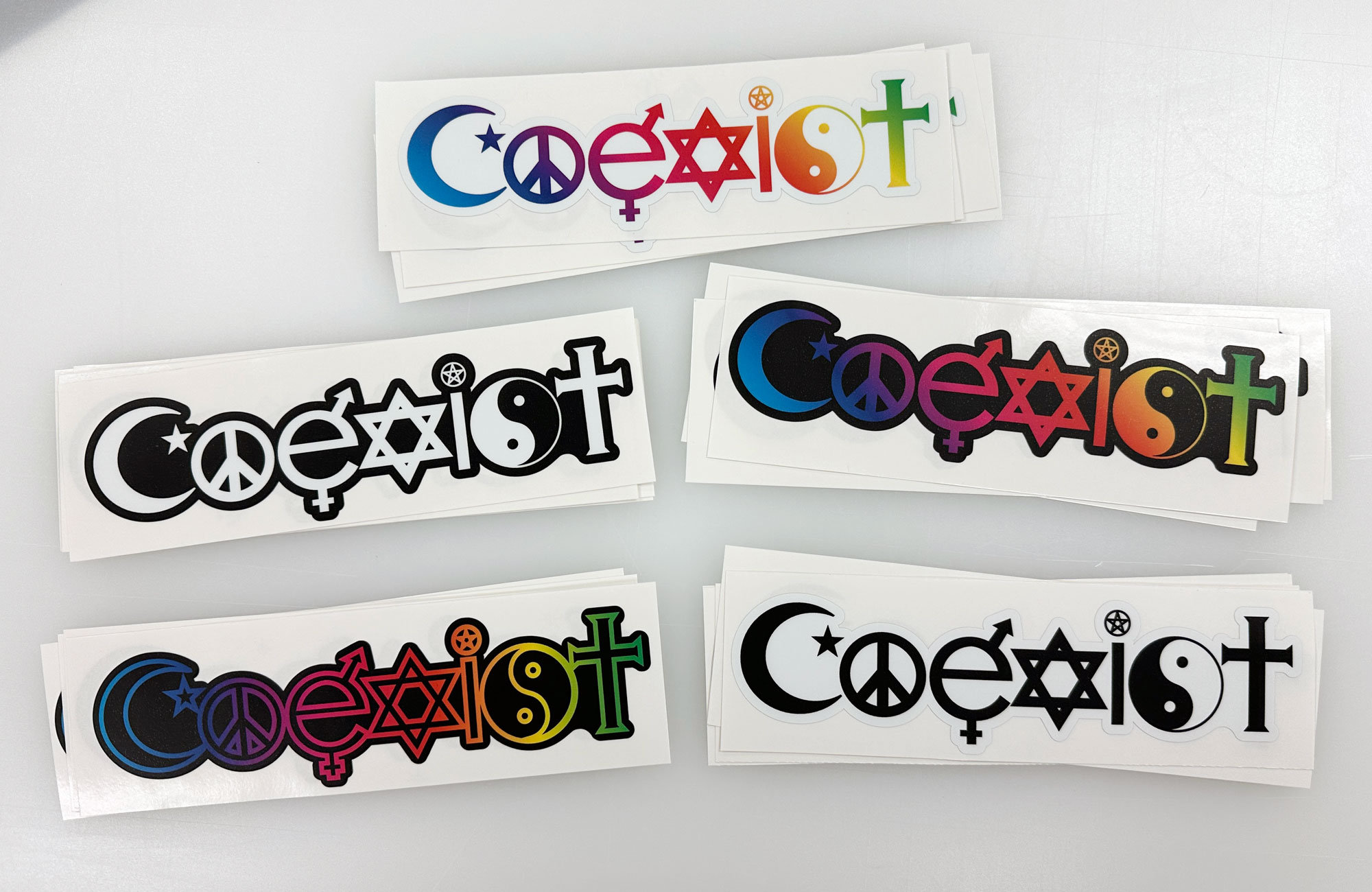 Coexist Sticker Decal in Vinyl W/protective Laminate in Rainbow, B&W ...