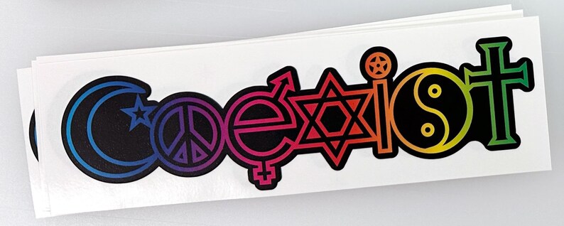 Coexist Sticker Decal in Vinyl W/protective Laminate in Rainbow, B&W ...