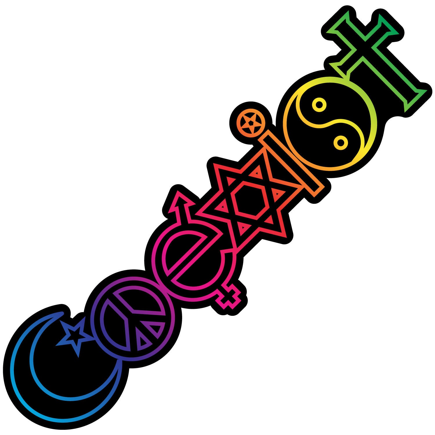 Coexist Sticker Decal in Vinyl W/protective Laminate in Rainbow, B&W ...