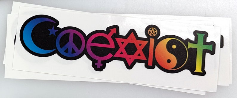 Coexist Sticker Decal in Vinyl W/protective Laminate in Rainbow, B&W ...