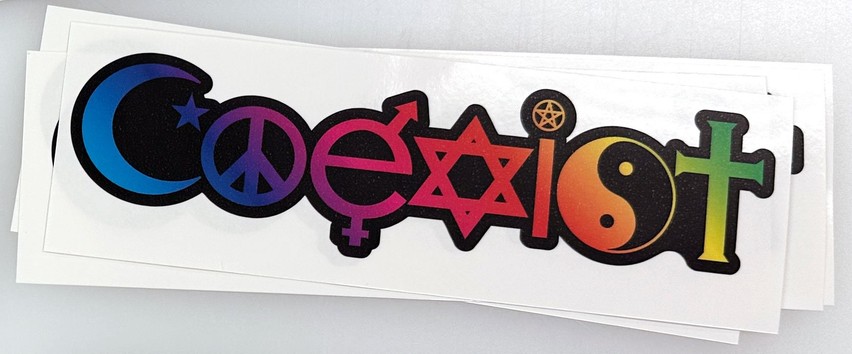 Coexist Sticker Decal in Vinyl W/protective Laminate in Rainbow, B&W ...
