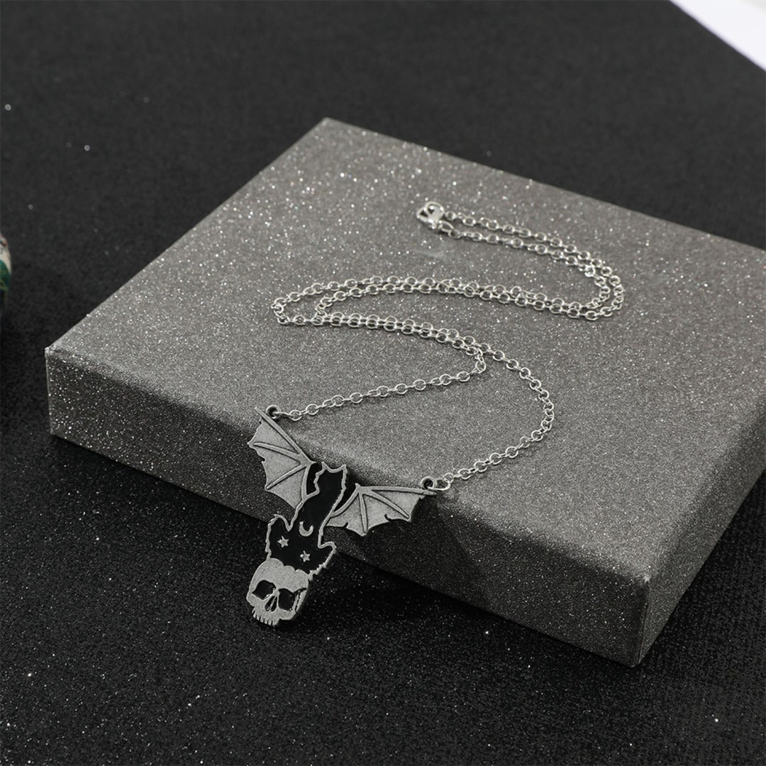 Gothic Bat Wing Necklace Cat Skull Necklace Vampire Bat - Etsy