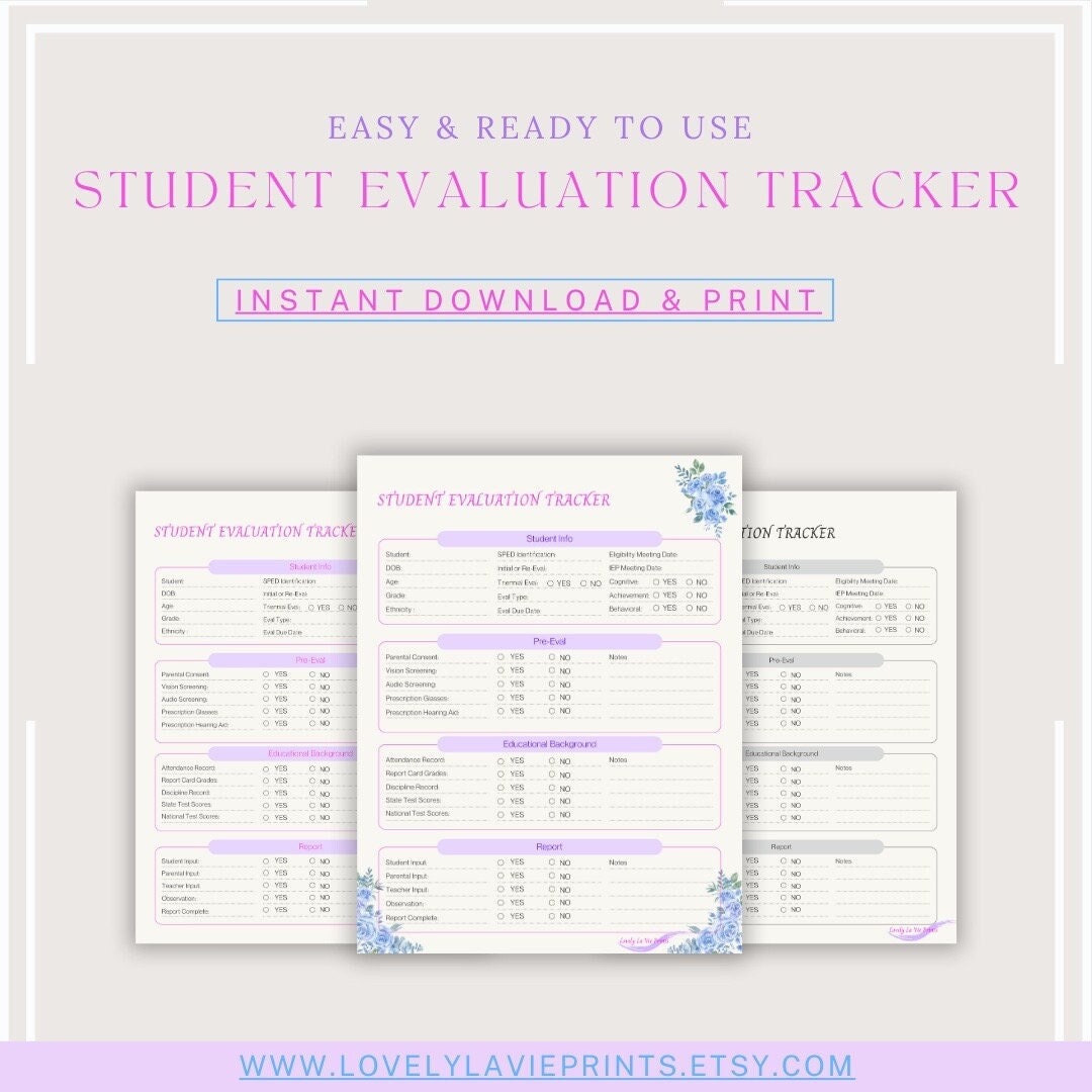 Student Evaluation Tracker - Etsy
