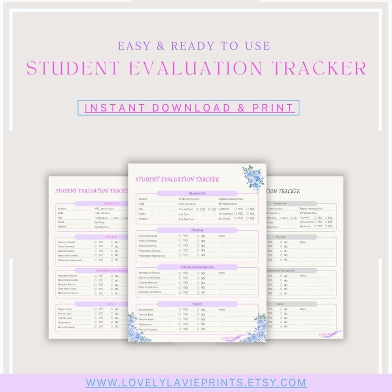 Student Evaluation Tracker - Etsy