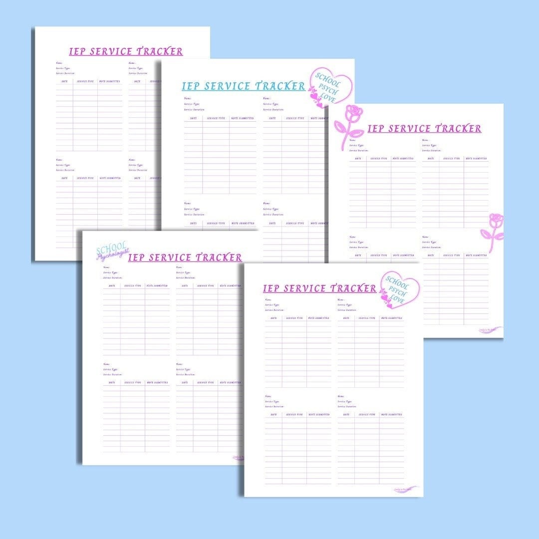 School Psychologist - IEP Service Tracker - Etsy