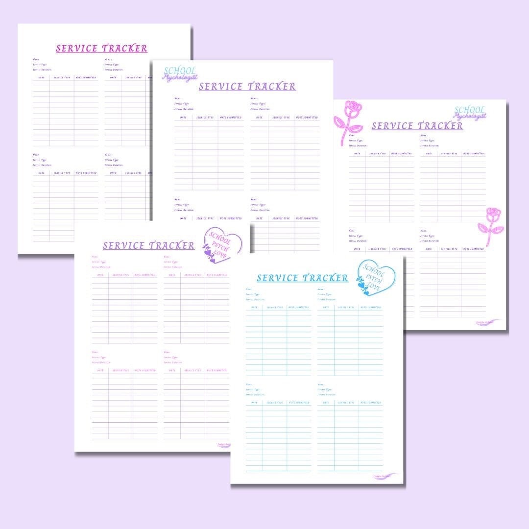 School Psychologist - Service Tracker - Etsy