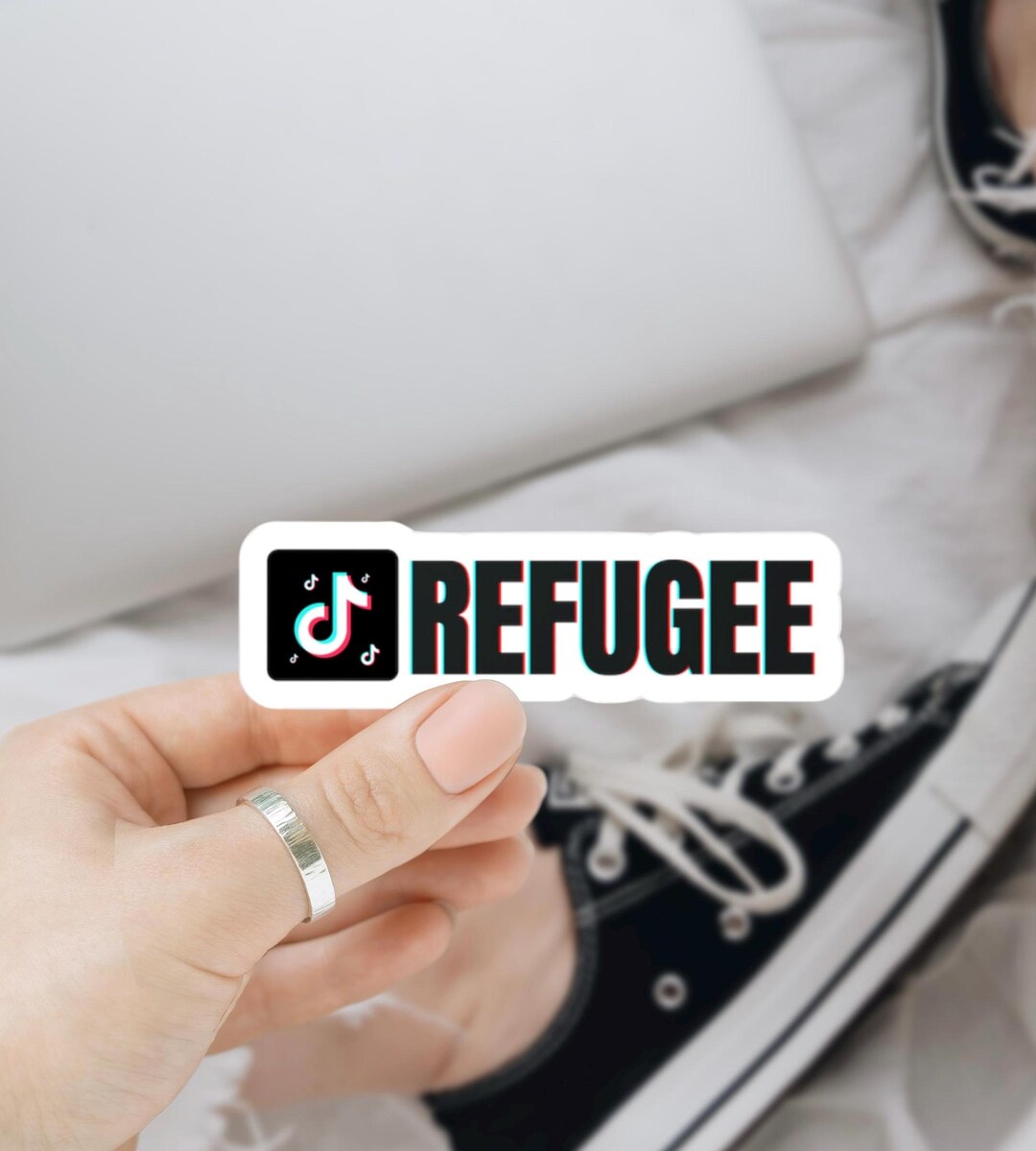 Tiktok Refugee Vinyl Sticker for Laptop, Waterproof Stickers, I Love ...