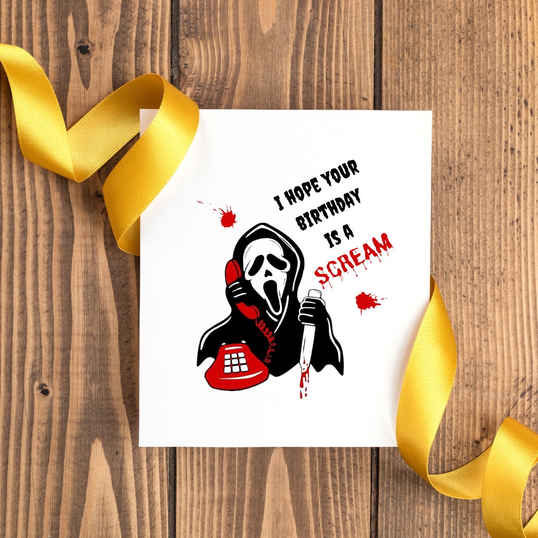Ghostface Scream Birthday Card Horror Alternative Killer - Etsy