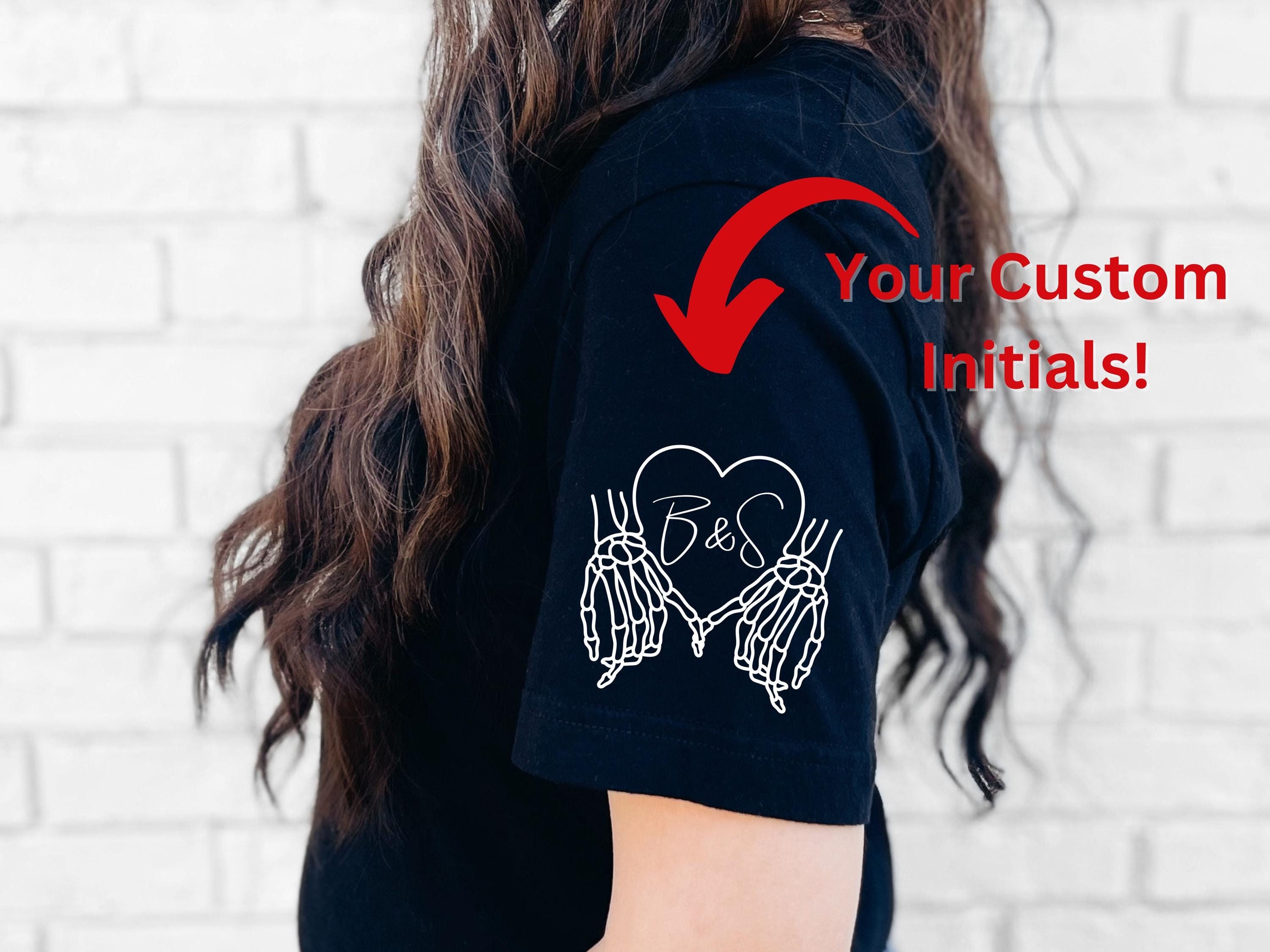 Pinky Promise Skeleton Hands | Custom Initial Shirt Sleeve Print ...