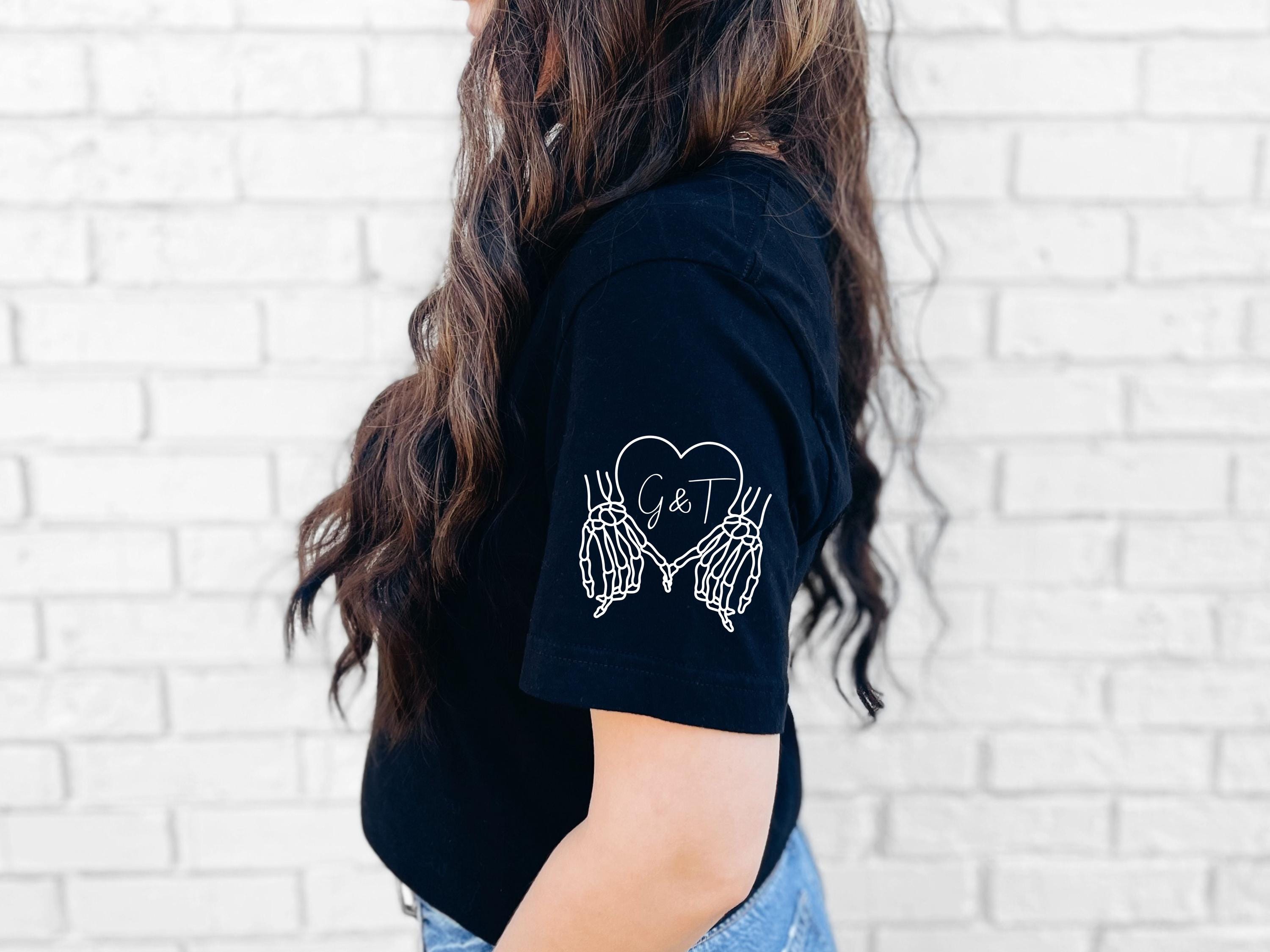 Pinky Promise Skeleton Hands | Custom Initial Shirt Sleeve Print ...