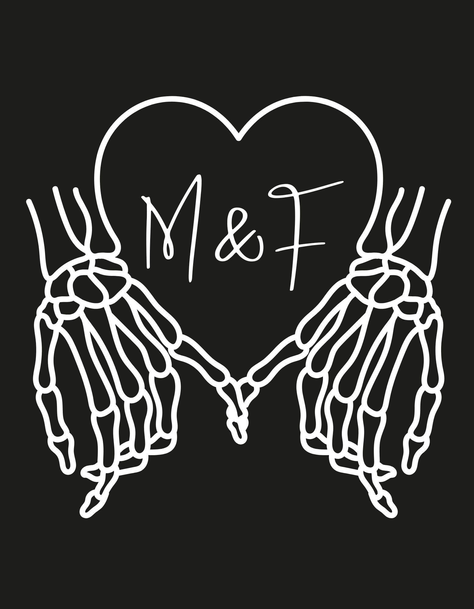 Pinky Promise Skeleton Hands | Custom Initial Shirt Sleeve Print ...