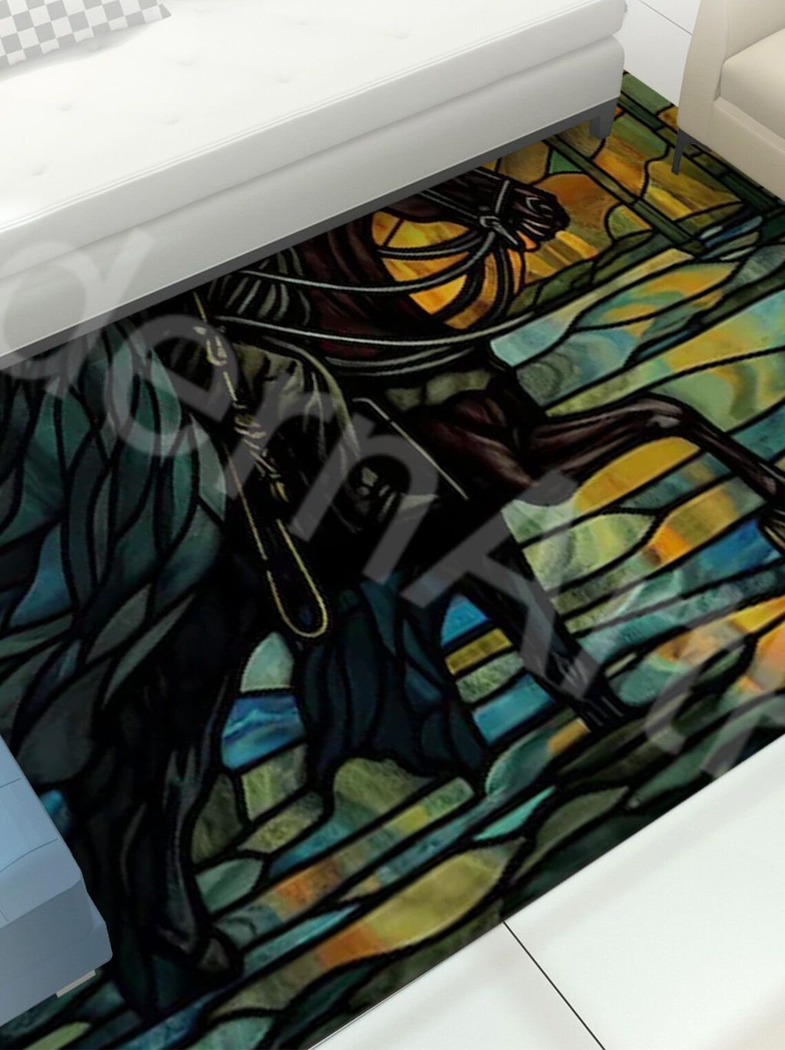 Middle Earth Rug Black Riders of the Nine Cotton MTG Rug Carpet 4 X 6 ...