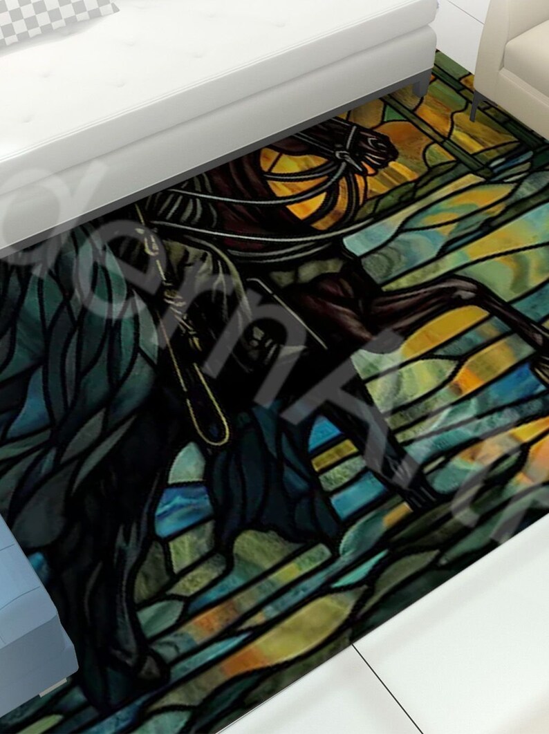 Middle Earth Rug Black Riders of the Nine Cotton MTG Rug Carpet 4 X 6 ...