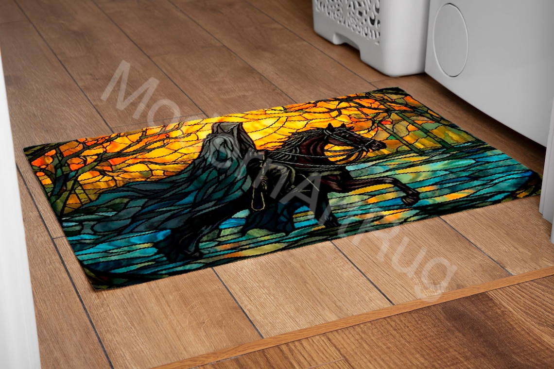 Middle Earth Rug Black Riders of the Nine Cotton MTG Rug Carpet 4 X 6 ...