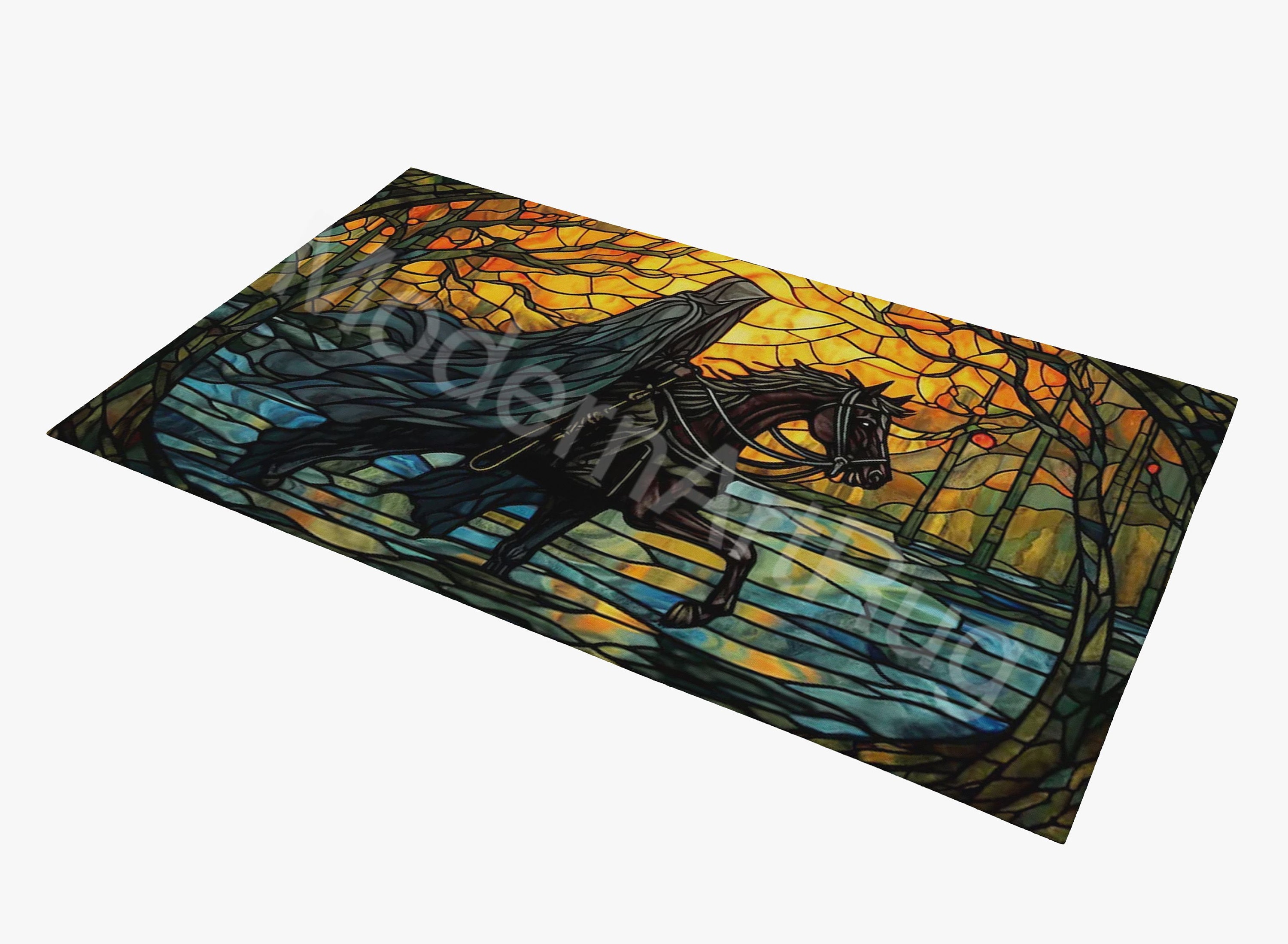 Middle Earth Rug Black Riders of the Nine Cotton MTG Rug Carpet 4 X 6 ...