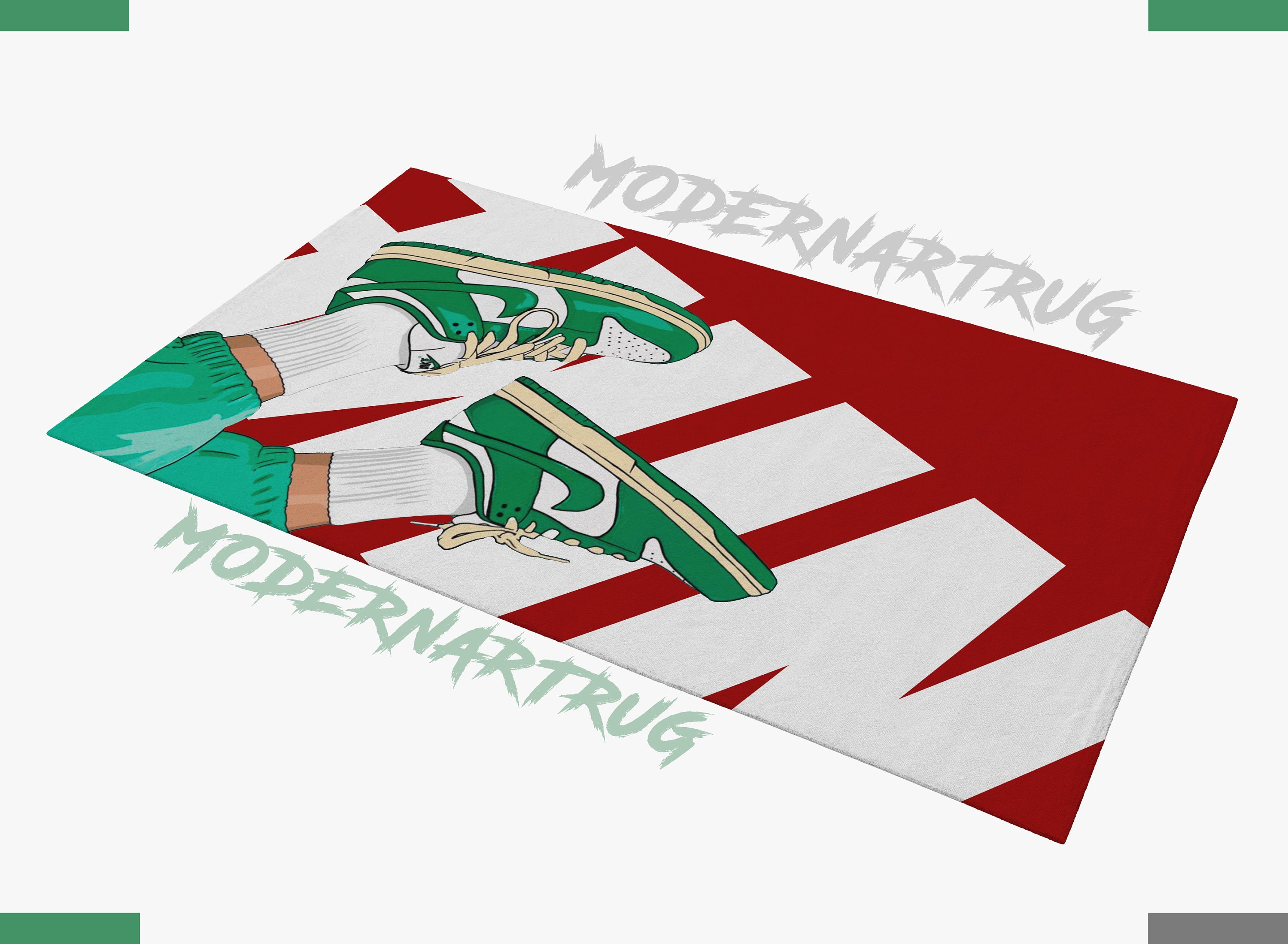 Red Sneakerhead Rug, Sneaker Design Rug, Sneaker Cabinet Rug, Hypebeast ...