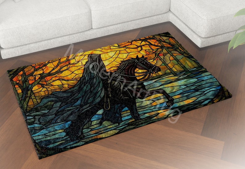 Middle Earth Rug Black Riders of the Nine Cotton MTG Rug Carpet 4 X 6 ...