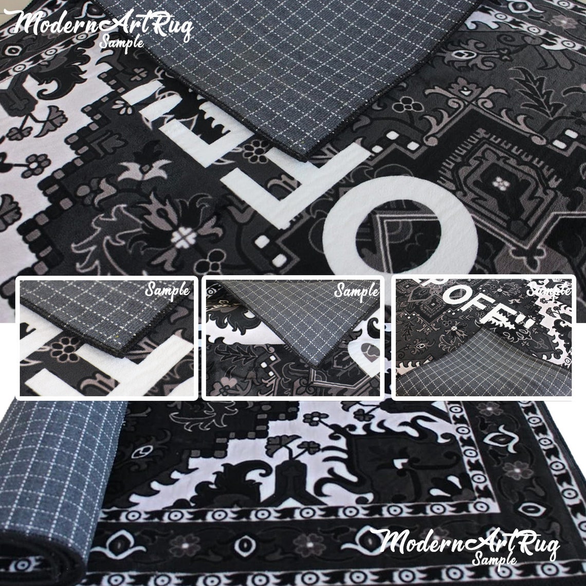 Middle Earth Rug Black Riders of the Nine Cotton MTG Rug Carpet 4 X 6 ...