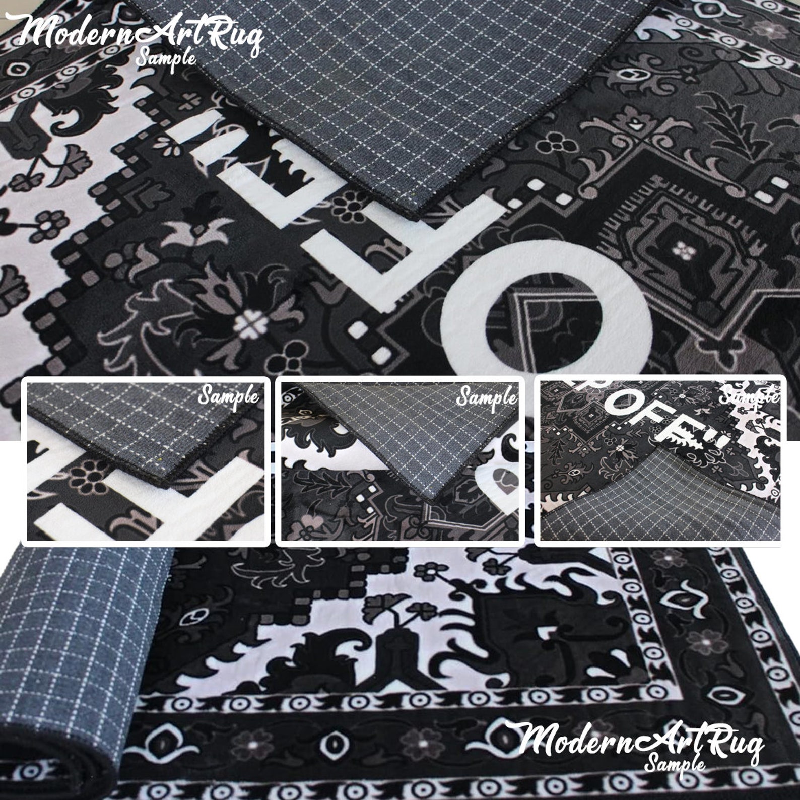 Middle Earth Rug Black Riders of the Nine Cotton MTG Rug Carpet 4 X 6 ...