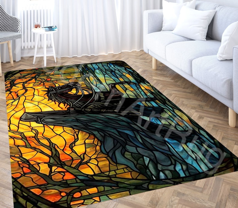 Middle Earth Rug Black Riders of the Nine Cotton MTG Rug Carpet 4 X 6 ...