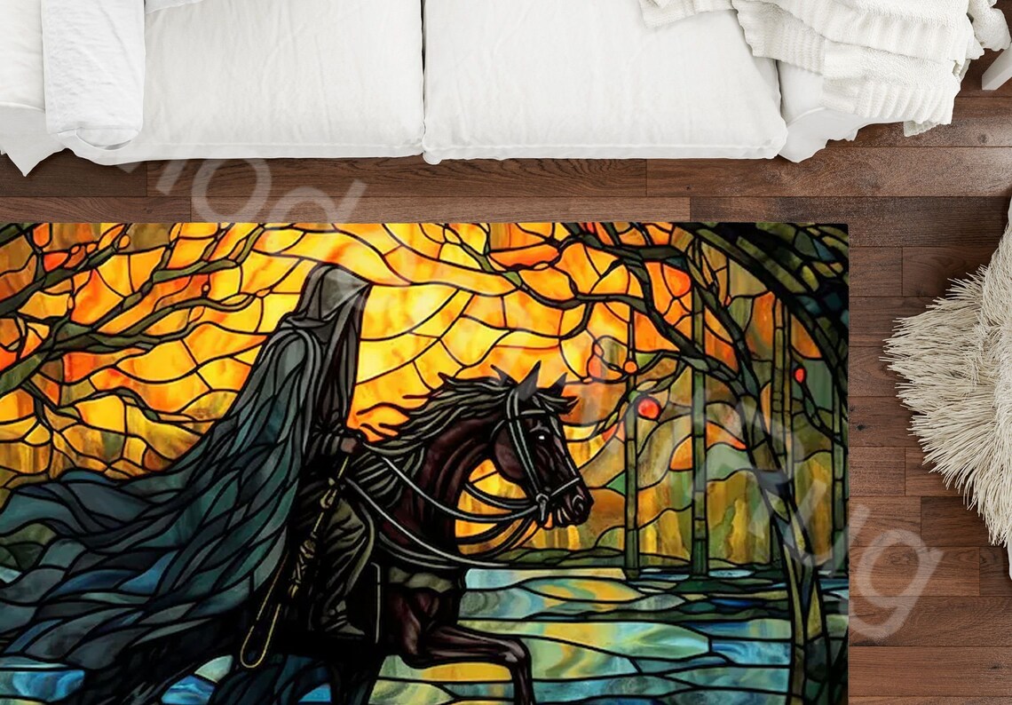 Middle Earth Rug Black Riders of the Nine Cotton MTG Rug Carpet 4 X 6 ...