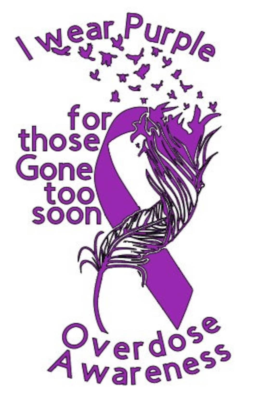Overdose Awareness Ribbon SVG - Etsy