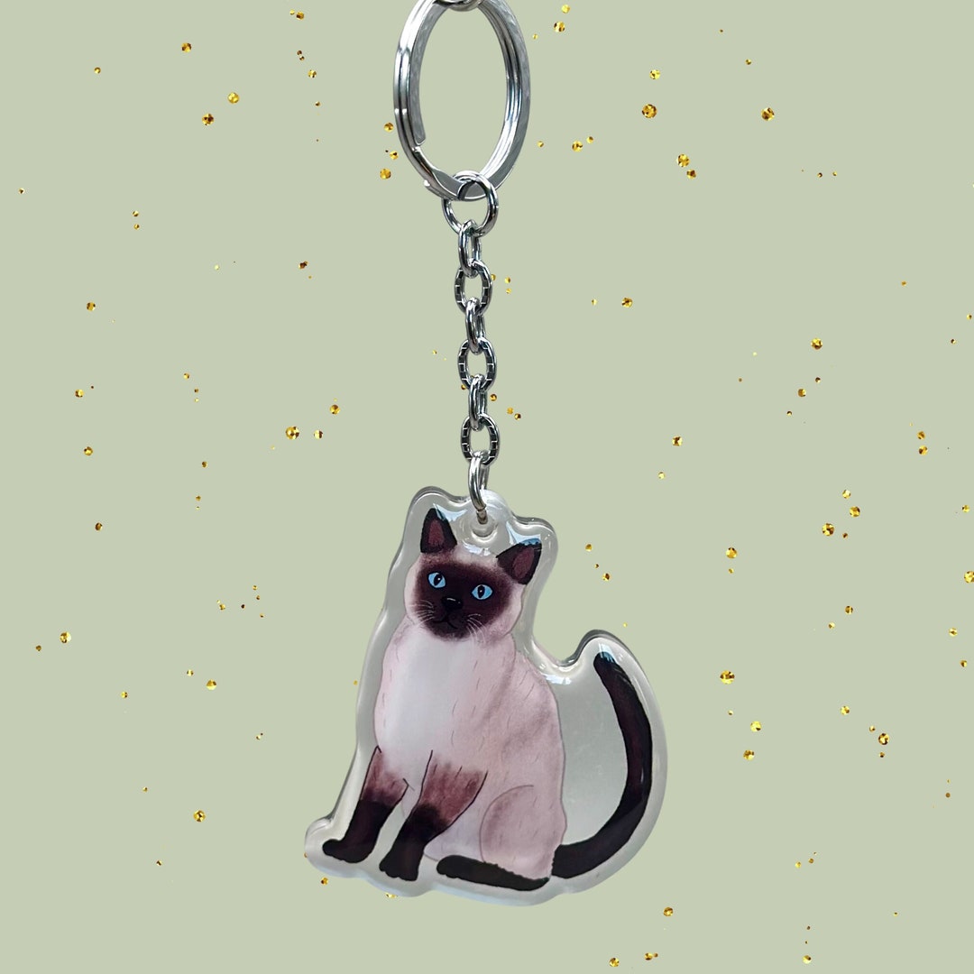 Siamese Cat Keychains | Seal Point Siamese Acrylic Keychains | Original ...