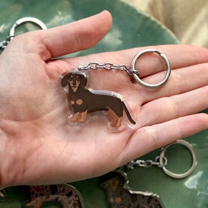 Black & Tan Dachshund Keychain | Dog Breed Acrylic Keychains | Original ...