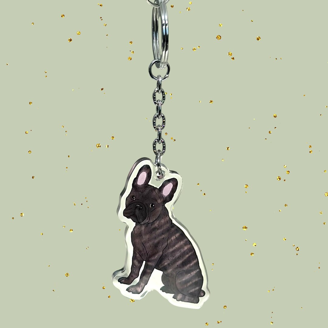 Brindle French Bulldog Keychains | Dog Breed Acrylic Keychains ...