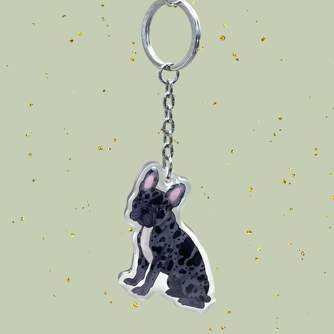 Blue Merle French Bulldog Keychains | Dog Breed Acrylic Keychains ...