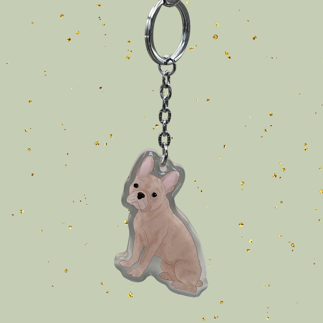 Creamy Blonde French Bulldog Keychains | Dog Breed Acrylic Keychains ...